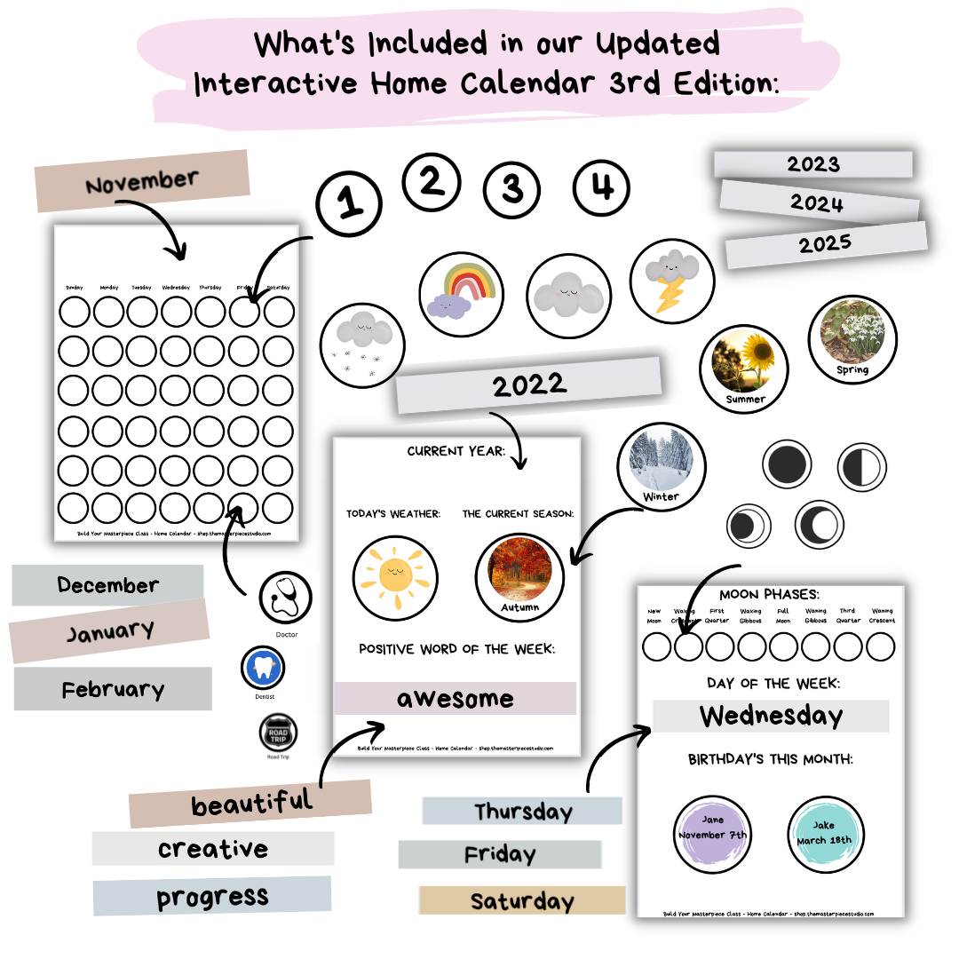 Interactive Home Calendar - FREEBIE -3rd Edition – The Masterpiece Studio